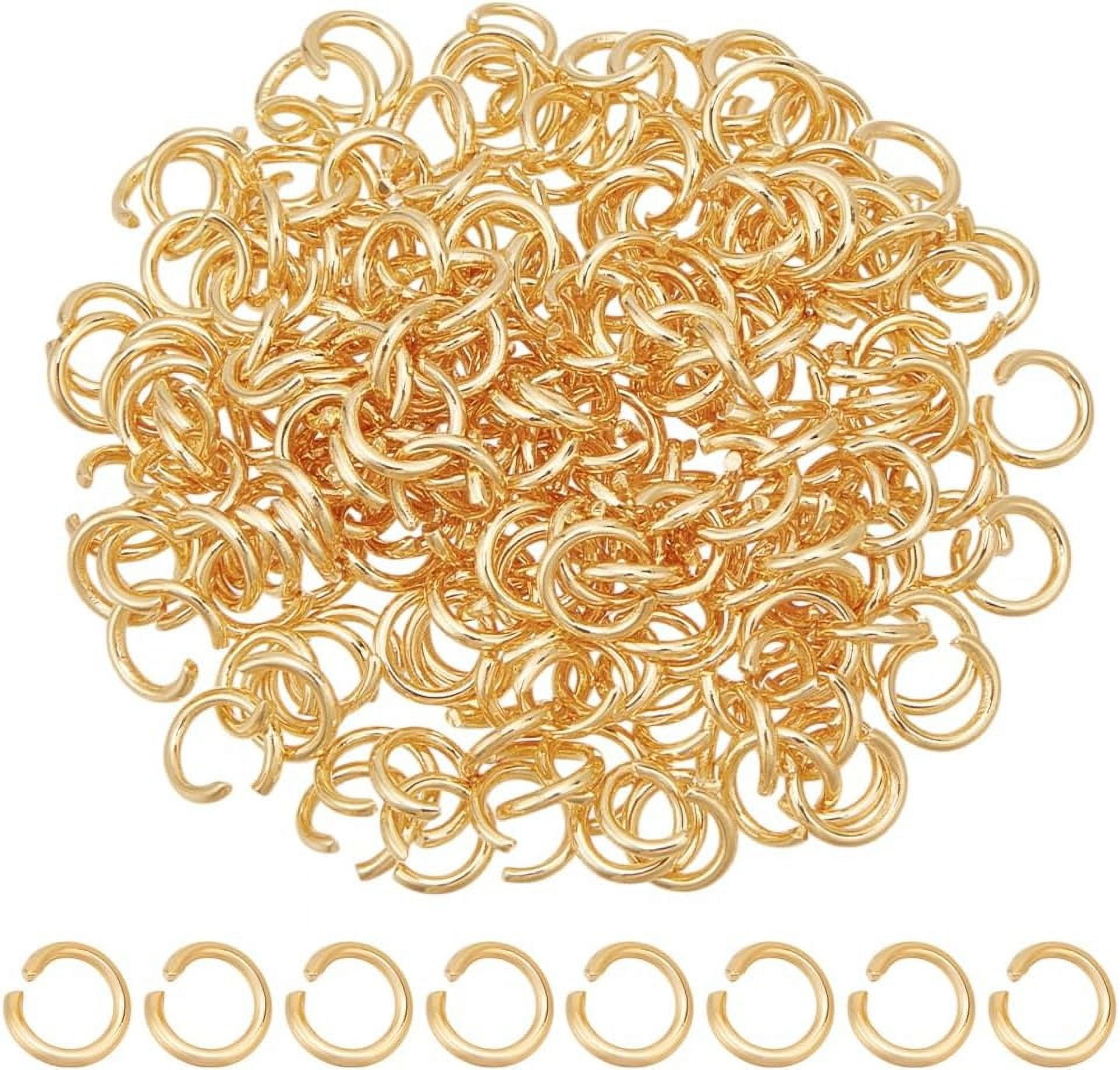 200Pcs Gold Jump Rings 5mm Stainless Steel Open Jump Ring 18K Gold ...