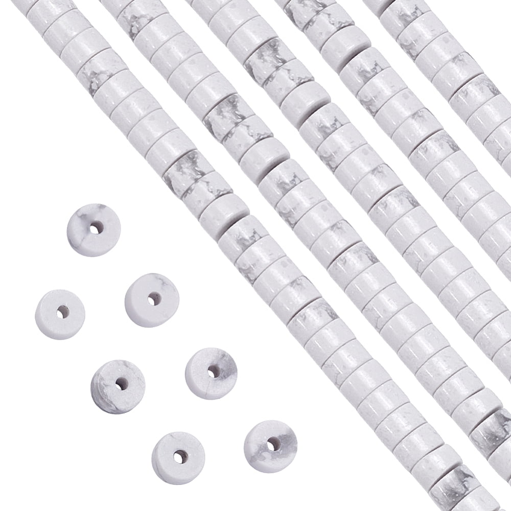 200Pcs Howlite Beads Flat Round 4.5x2.5mm Hole: 1mm - Walmart.com