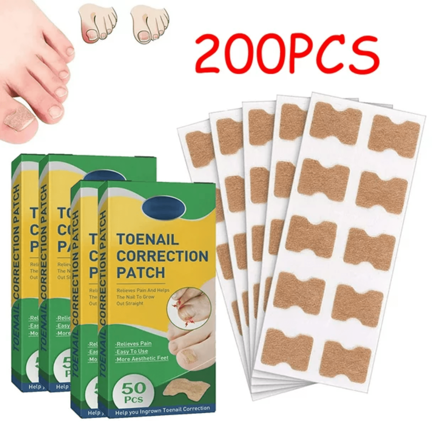 200Pcs Ingrown Toenail Correction Stickers Nail Corrector Patches Nail ...