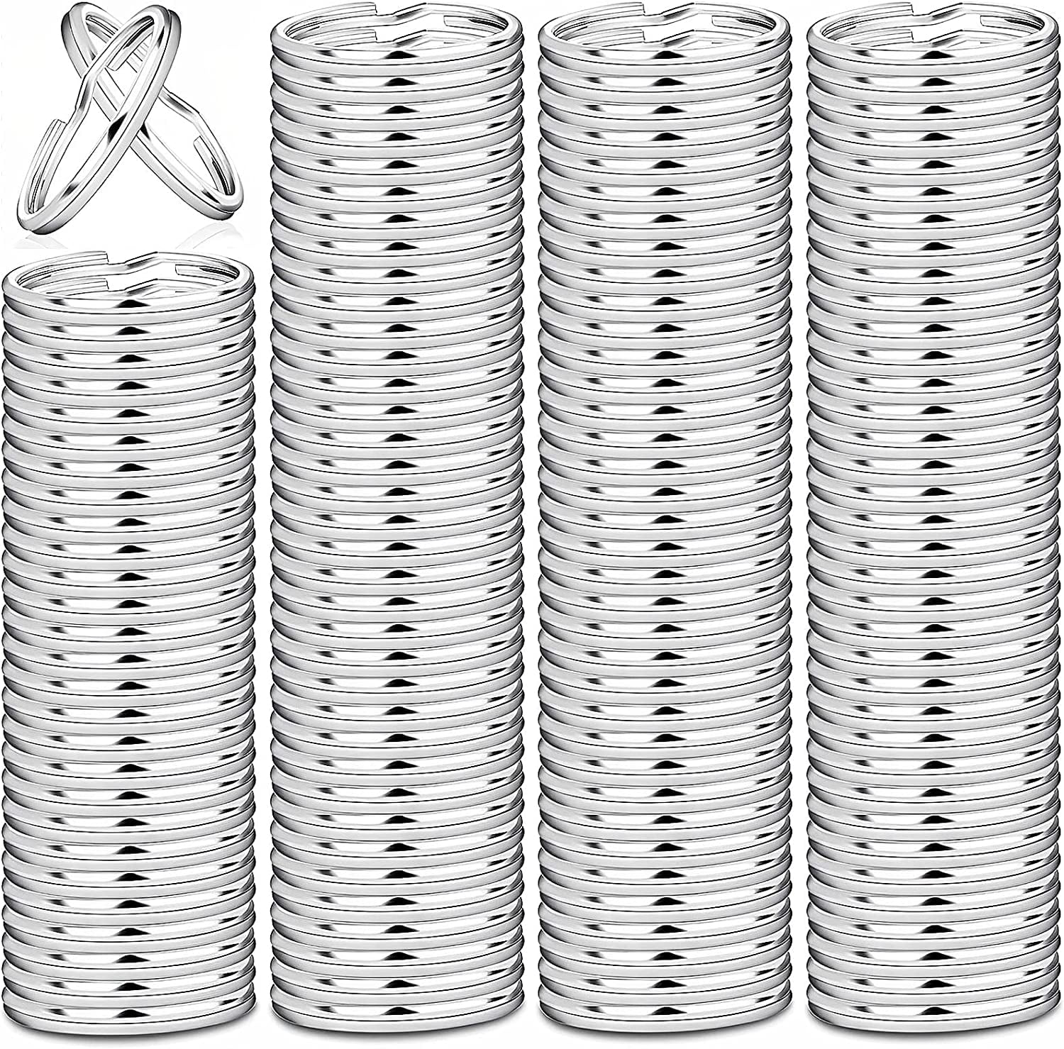 200Pcs Key Rings， 1in Split Key Rings Bulk for Keychain and Crafts(25mm ...