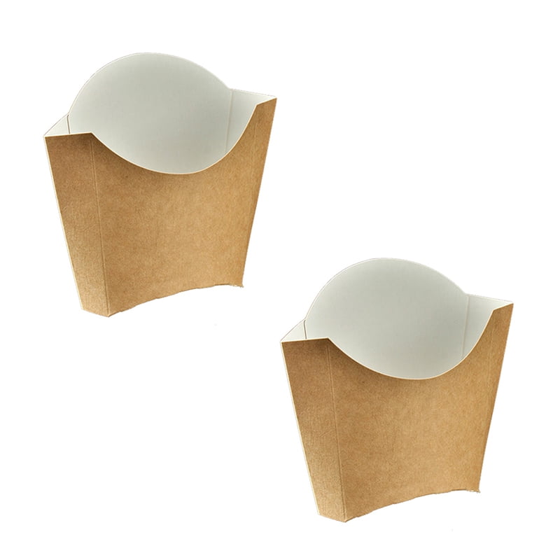 200Pcs Kraft Paper French Fries Box Disposable Snack Oil Proof Box ...