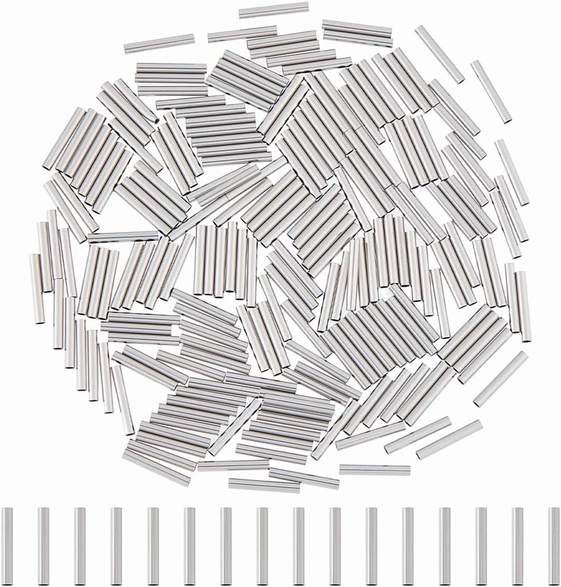 200Pcs Long Metal Tube Beads Stainless Steel Tube Spacer Beads 10mm ...