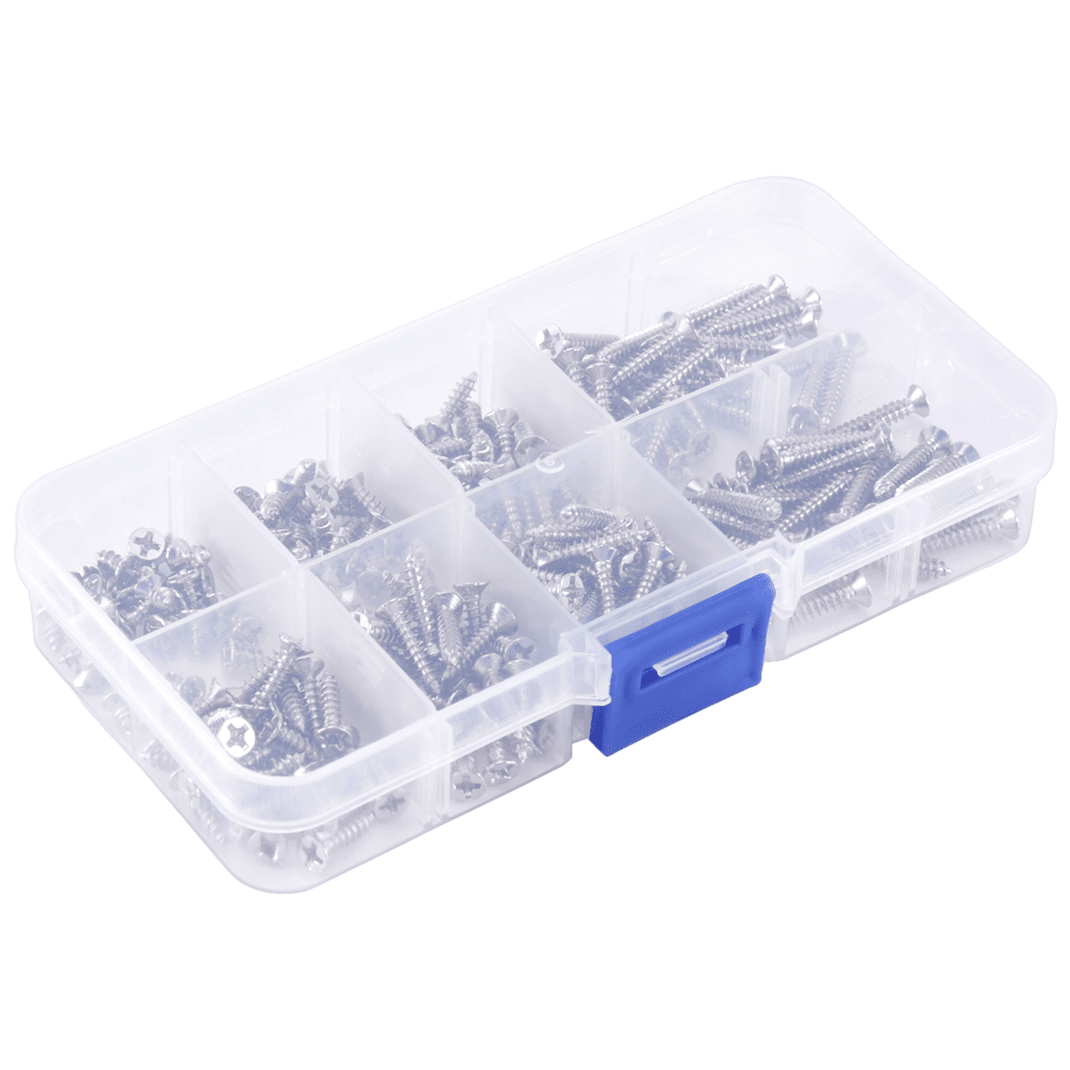 200Pcs M3 Stainless Steel Flat Head Screws Kits High Strength Self ...