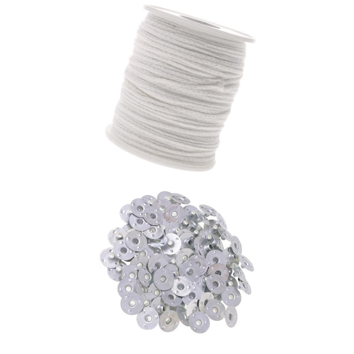 200Pcs Metal Candle Wick Sustainers Tabs Base & roll Candle Making ...