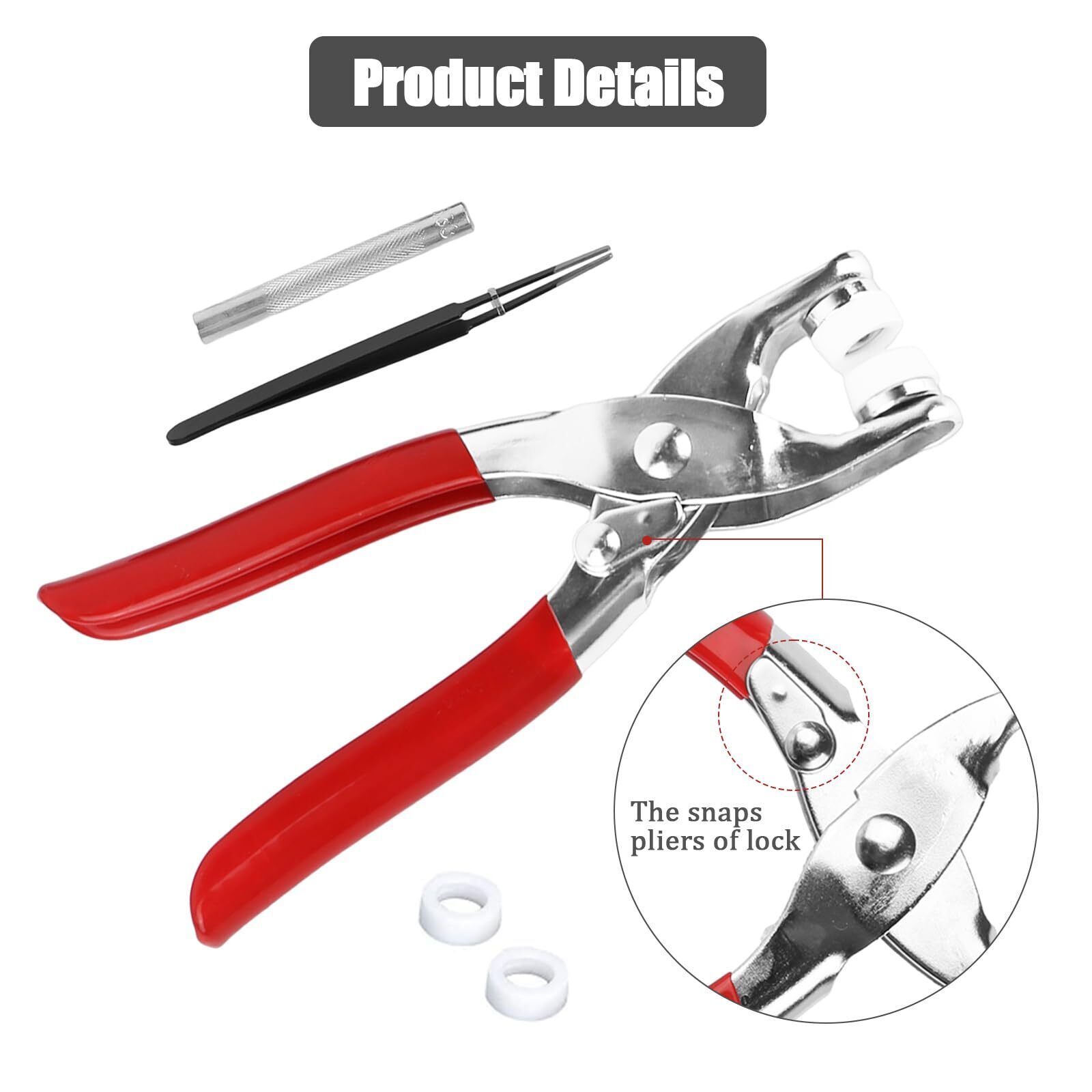 200Pcs Metal Snaps Buttons with Setting Pliers Press Tool Kit,10Colors ...