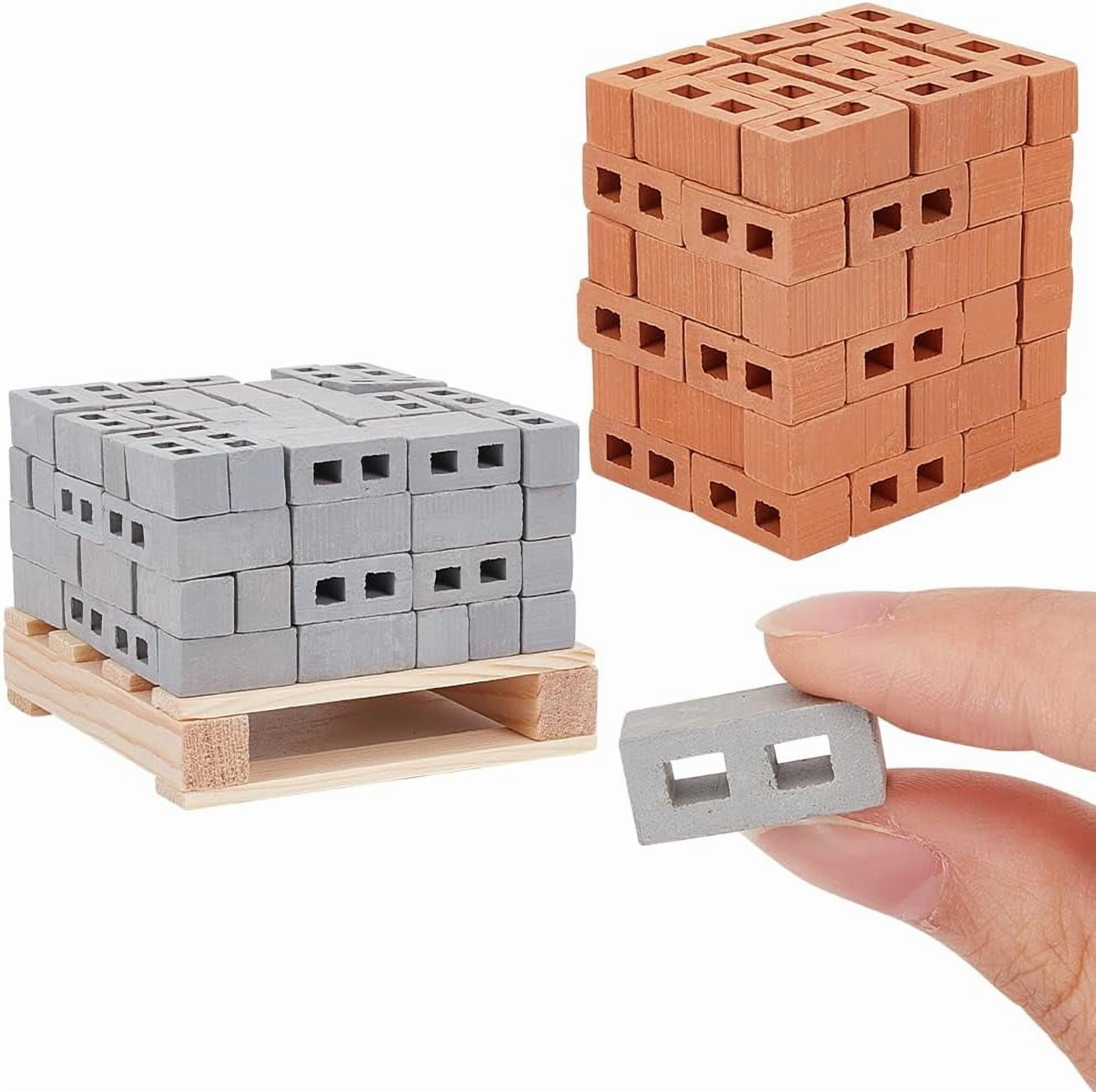 200Pcs Mini Cinder Blocks with 1Pc Wood Pallet Mini Bricks Miniature ...