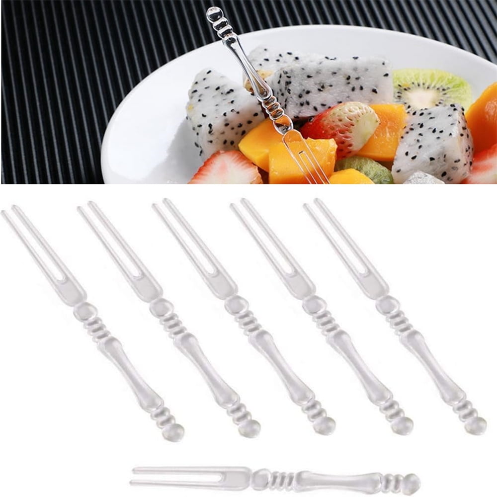 200Pcs Mini Plastic Forks,Disposable Fruit Forks,Tasting Appetizer ...