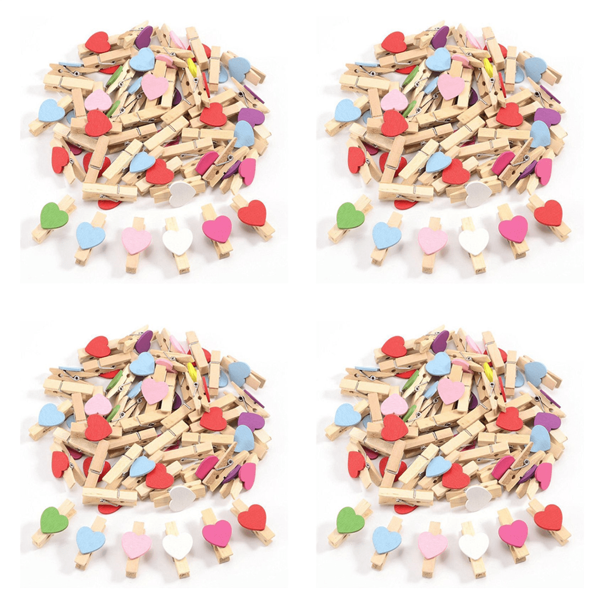 200Pcs Mixed Colours Mini Wooden Peg Photo Paper Craft Clips - Walmart.com