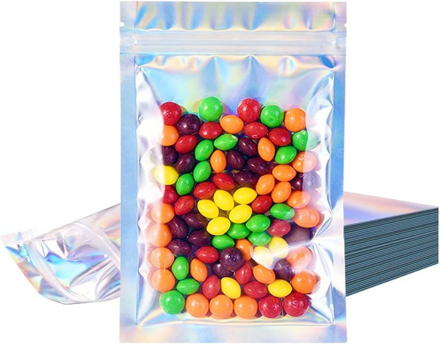200Pcs Mylar Bags for Food Storage, Holographic Bags, Snack Size ...