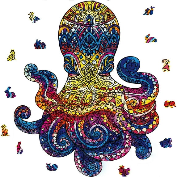 200Pcs Octopus Wooden Jigsaw Puzzles for Adults 11x13inch Marine Animal ...
