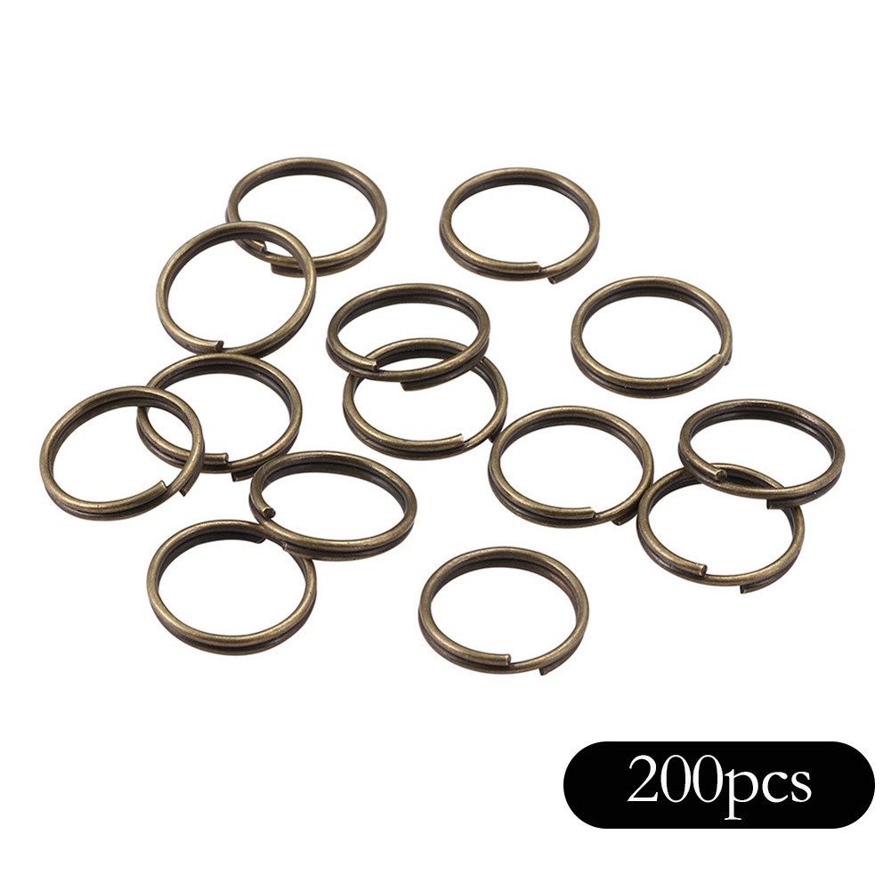 200Pcs Open Double Ring Stainless Steel Split Loops Rings Keychain Diy ...