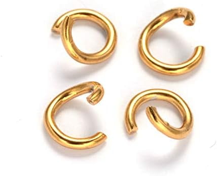 200Pcs Open Jump Rings 18K Gold Plated Stainless Steel Single Loop Jump ...