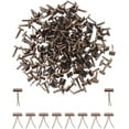 200Pcs Paper Fasteners Brads 5x5x9mm Iron Rivets Bronze Mini Square ...