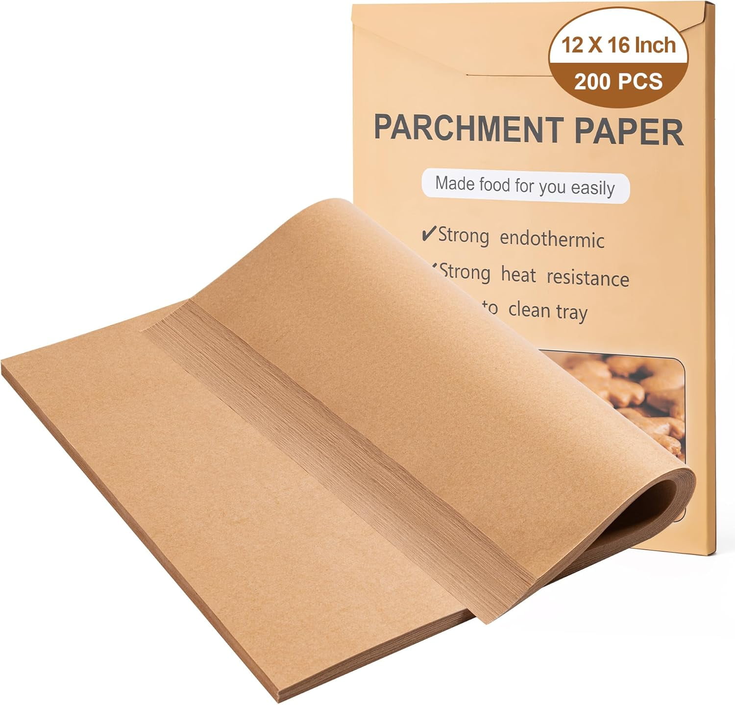 200Pcs Parchment Paper,12x16 Inches Non-Stick Precut Paper Sheets ...