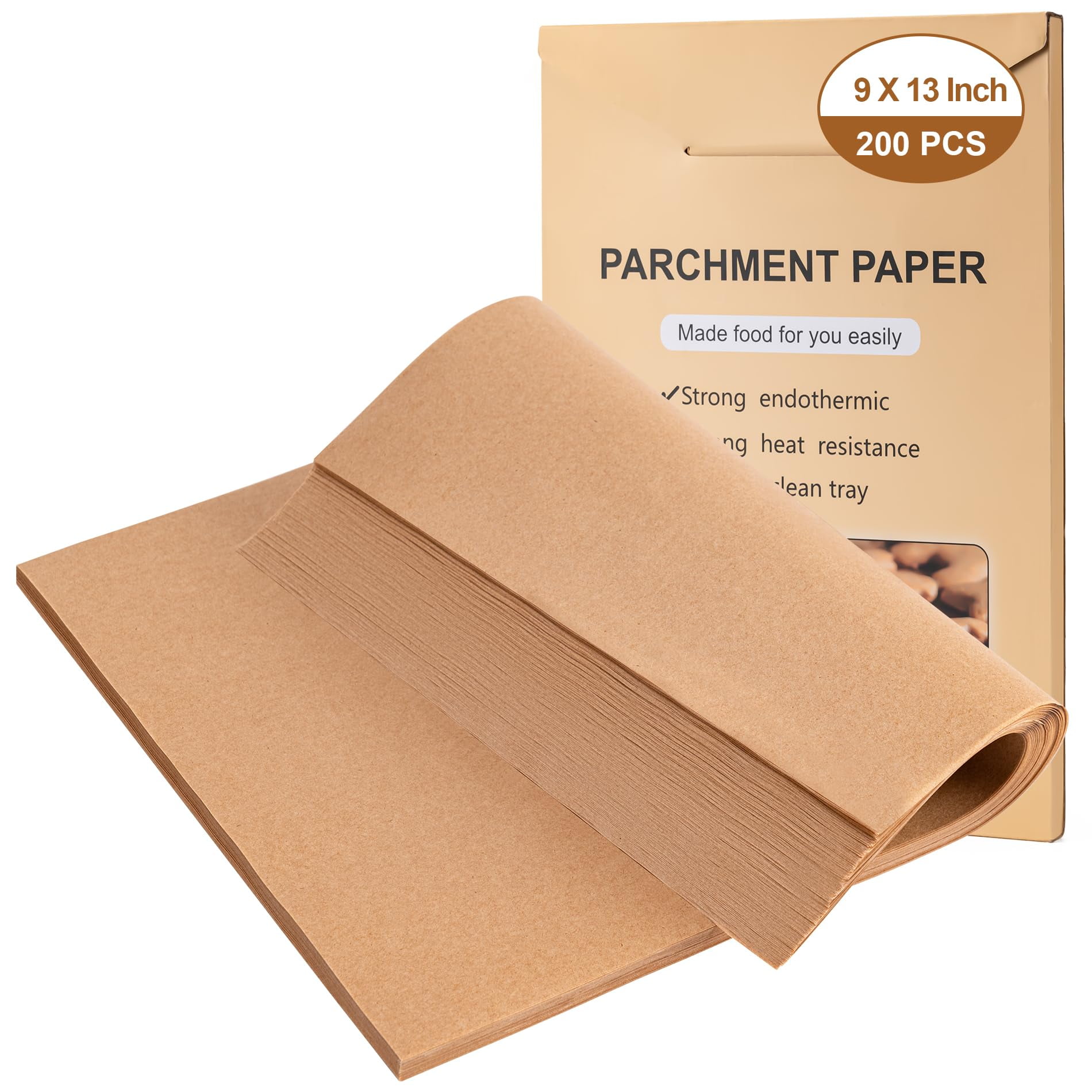 200Pcs Parchment Paper sheets，9x13 Inches Non-Stick Precut Baking ...