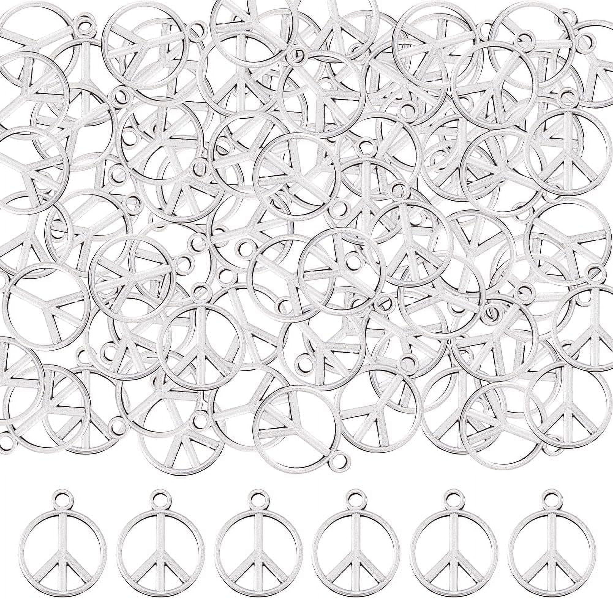 200Pcs Peace Charms Alloy Peace Symbol Charms Love Peace Sign Pendants ...