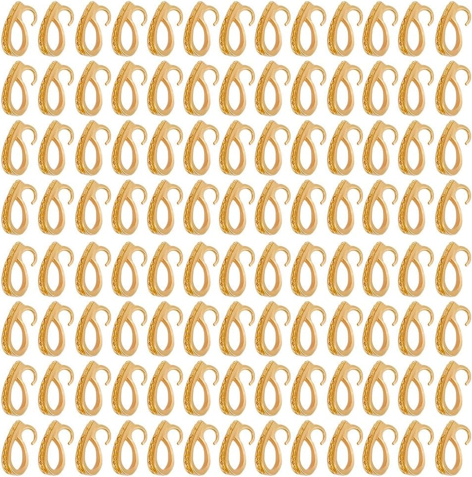 200Pcs Pendant Pinch Bails Pinch Clip Bail Clasp Alloy Peg Bails Dangle ...