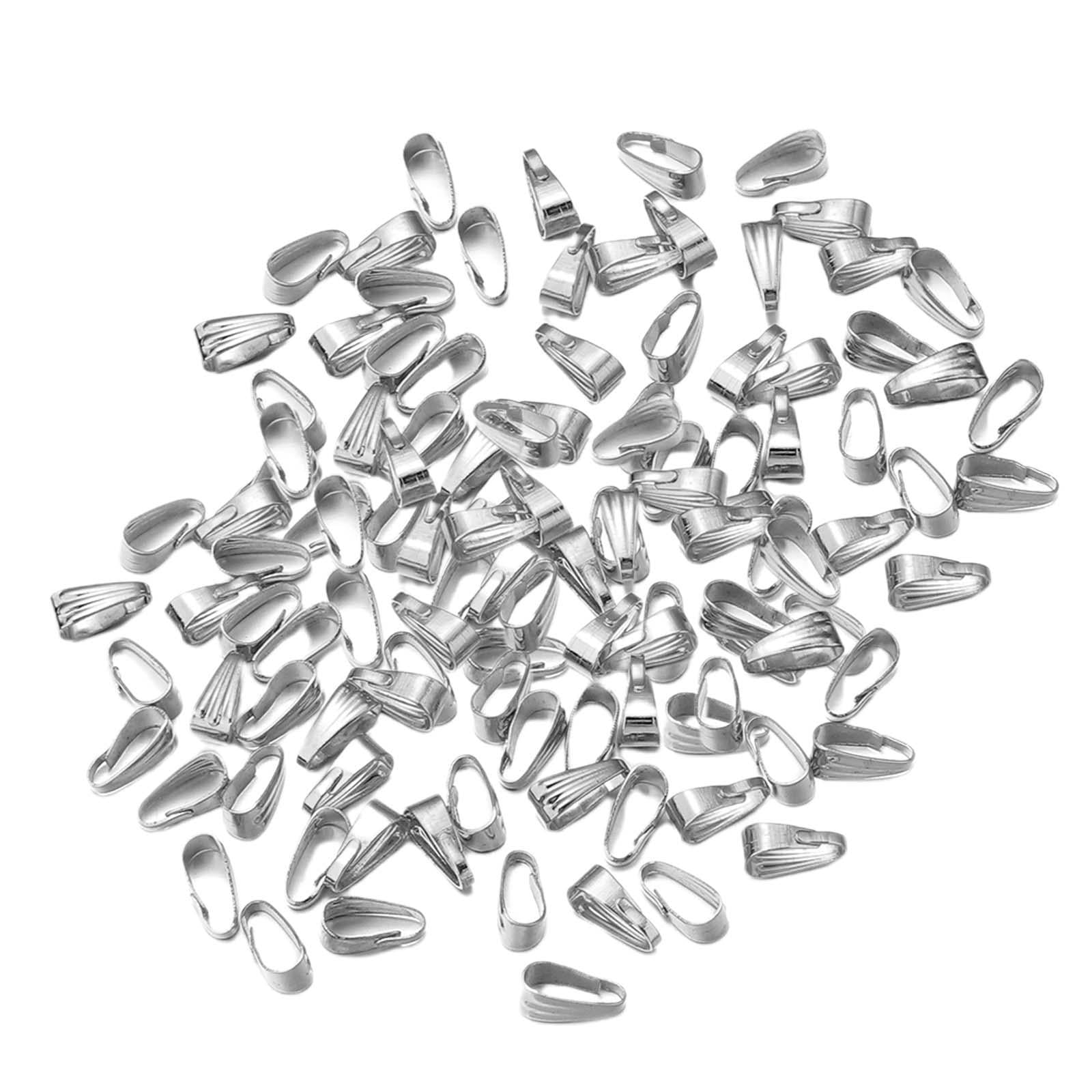 200Pcs Pinch Bails Connectors Pendant Clasp Metal Necklace Hooks ...