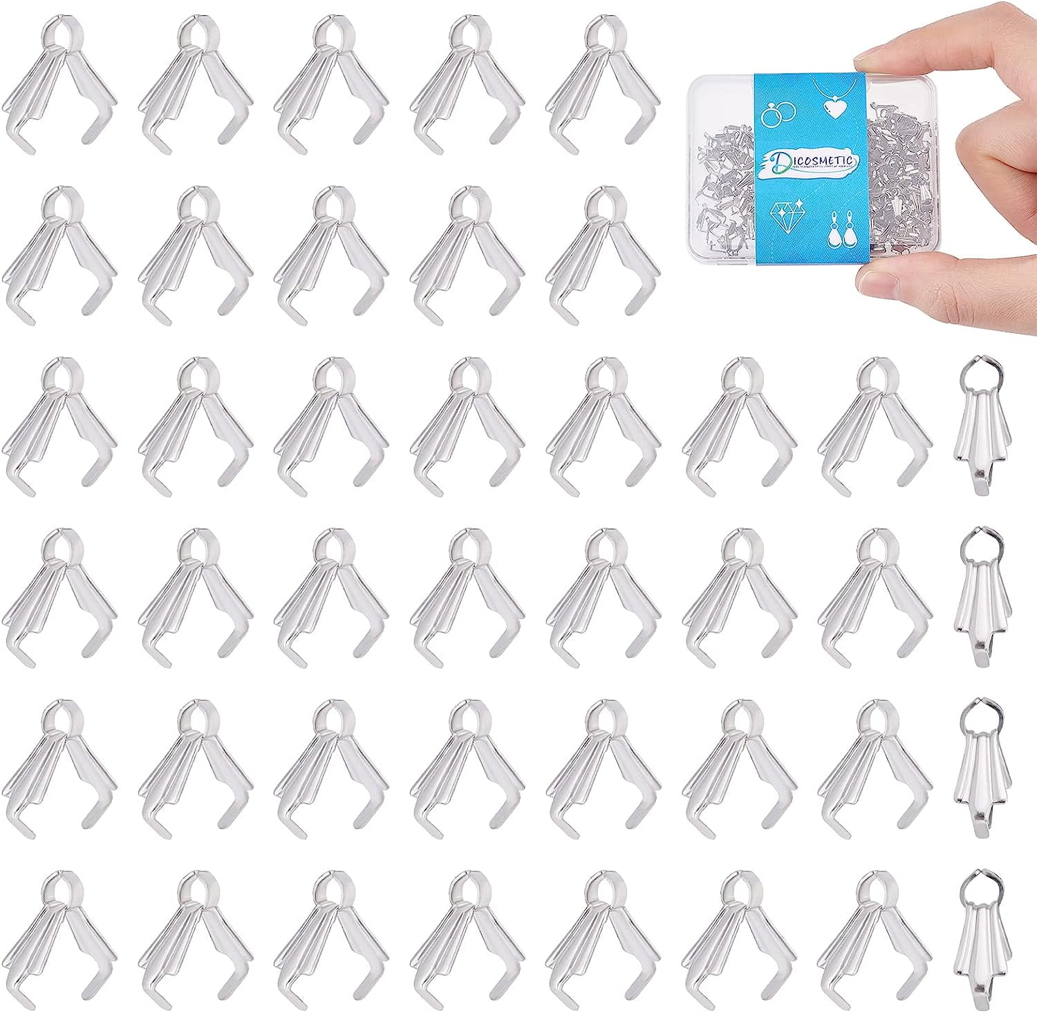 200Pcs Pinch Clip Clasp Clasp Stainless Steel Pinch Clasp Bails Claw ...