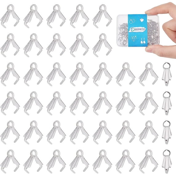 200Pcs Pinch Clip Clasp Clasp Stainless Steel Pinch Clasp Bails Claw ...