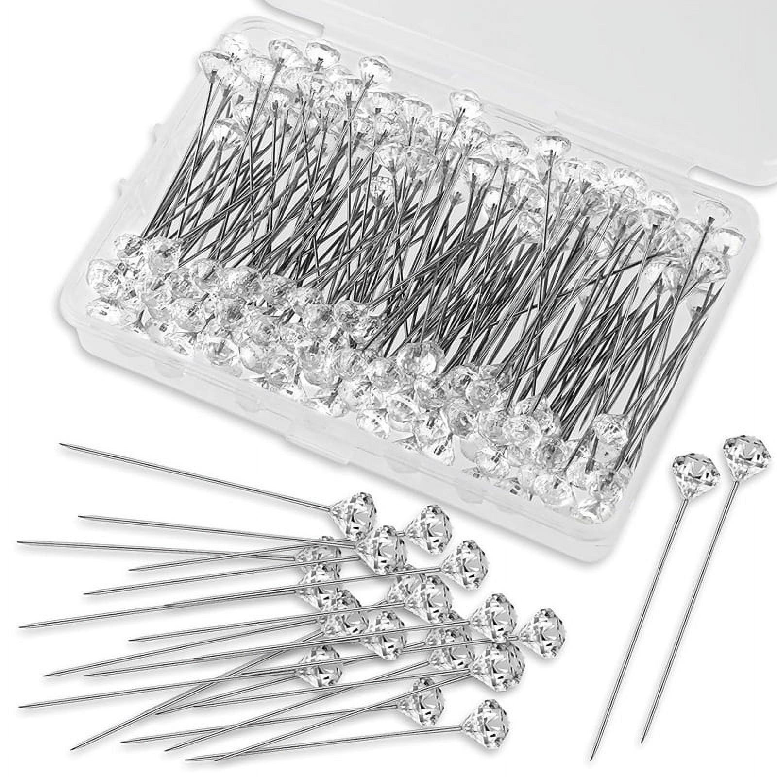 200Pcs Pins for Flower Bouquet Clear Diamond Straight Pins - Walmart.com
