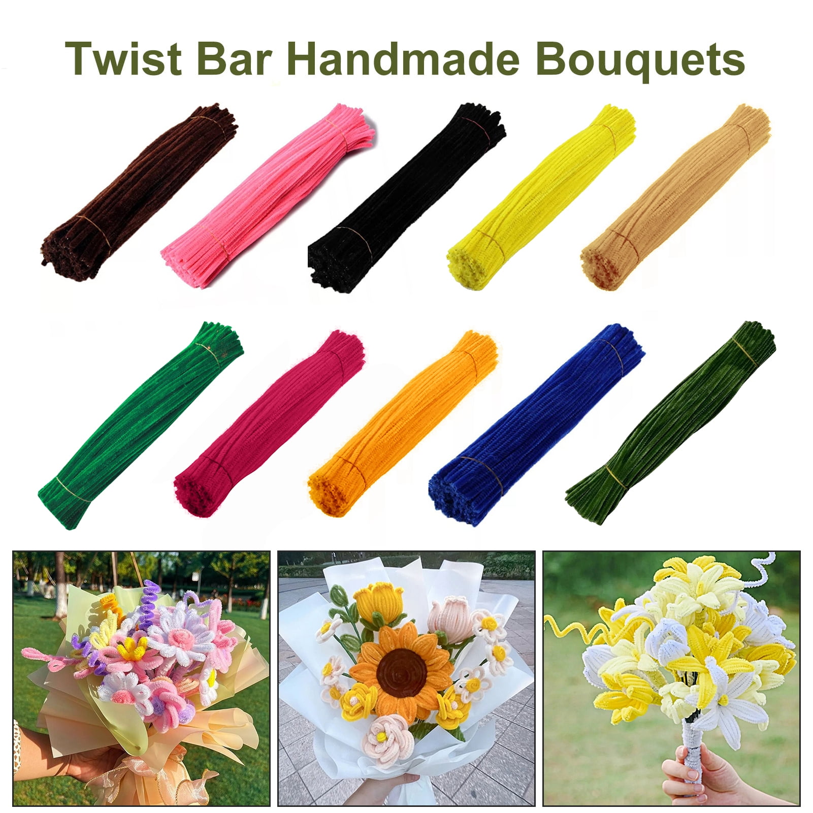 200Pcs Pipe Cleaners Craft Kit Creative Parent-Child Interaction Hands ...