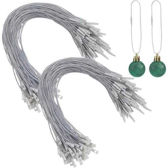 200Pcs Polyester Cord Tag Chains Hang Tag Fasteners Silver 20x0.35cm ...