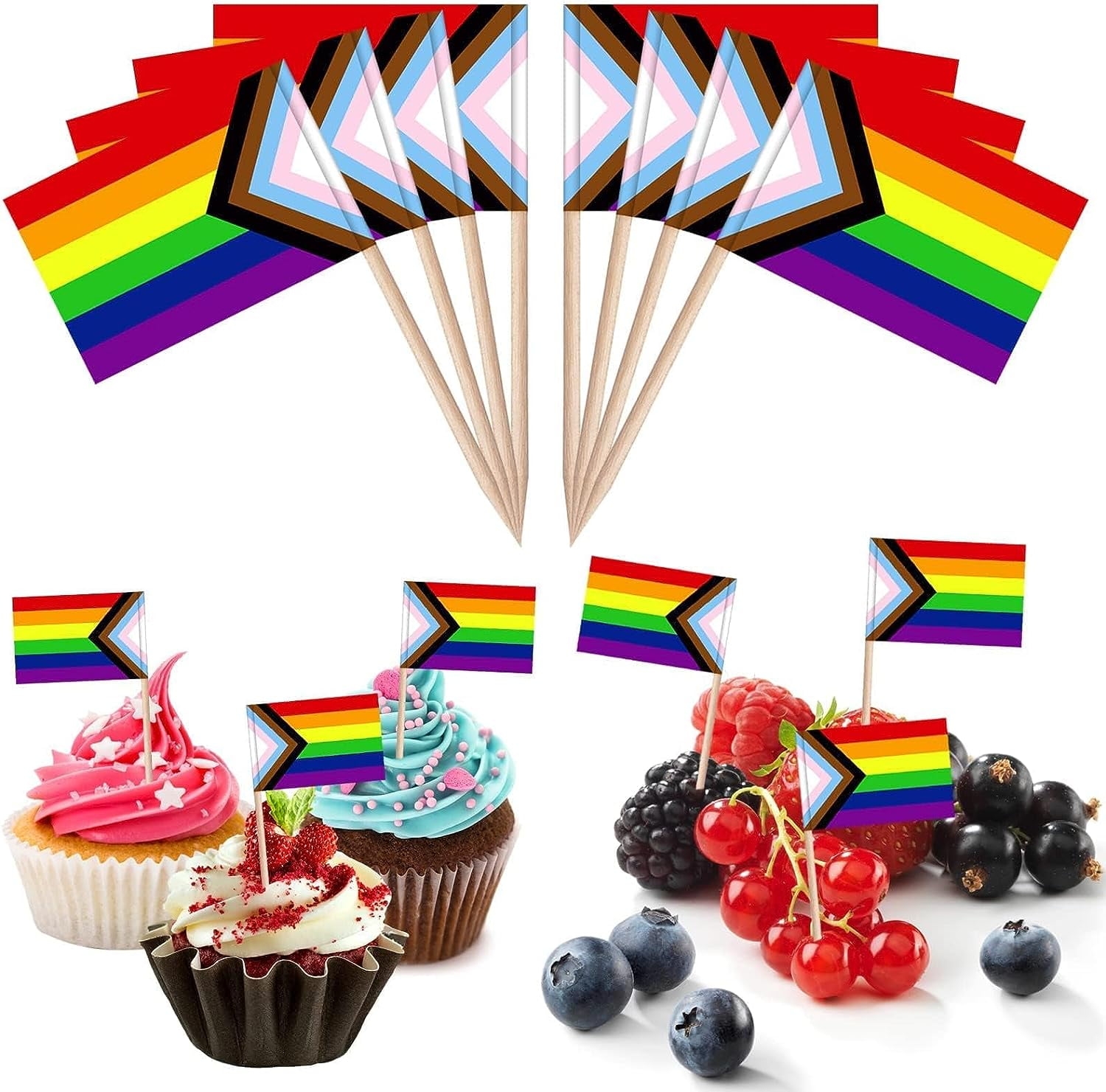 200Pcs Pride Month Party Decorations for Rainbow Toothpick Flags Small ...