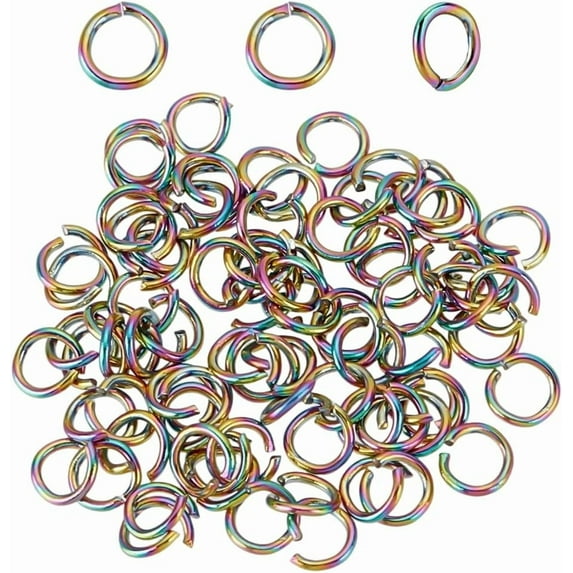 200Pcs Rainbow Open Jump Rings 304 Stainless Steel Round Jump Rings 4x0 ...