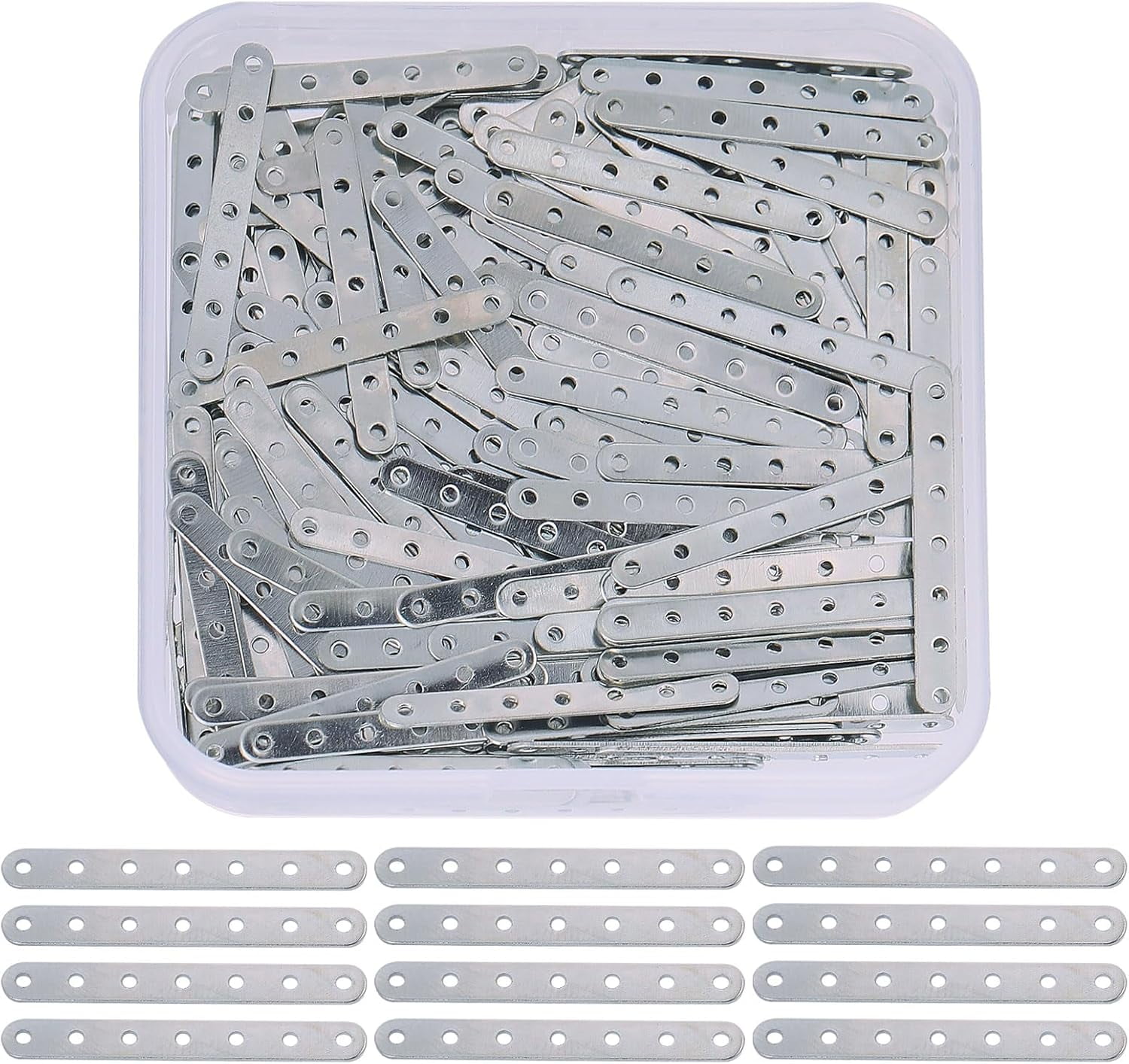 200Pcs Rectangle Spacer Bar Tibetan Antique 7 Holes Platinum Separator ...