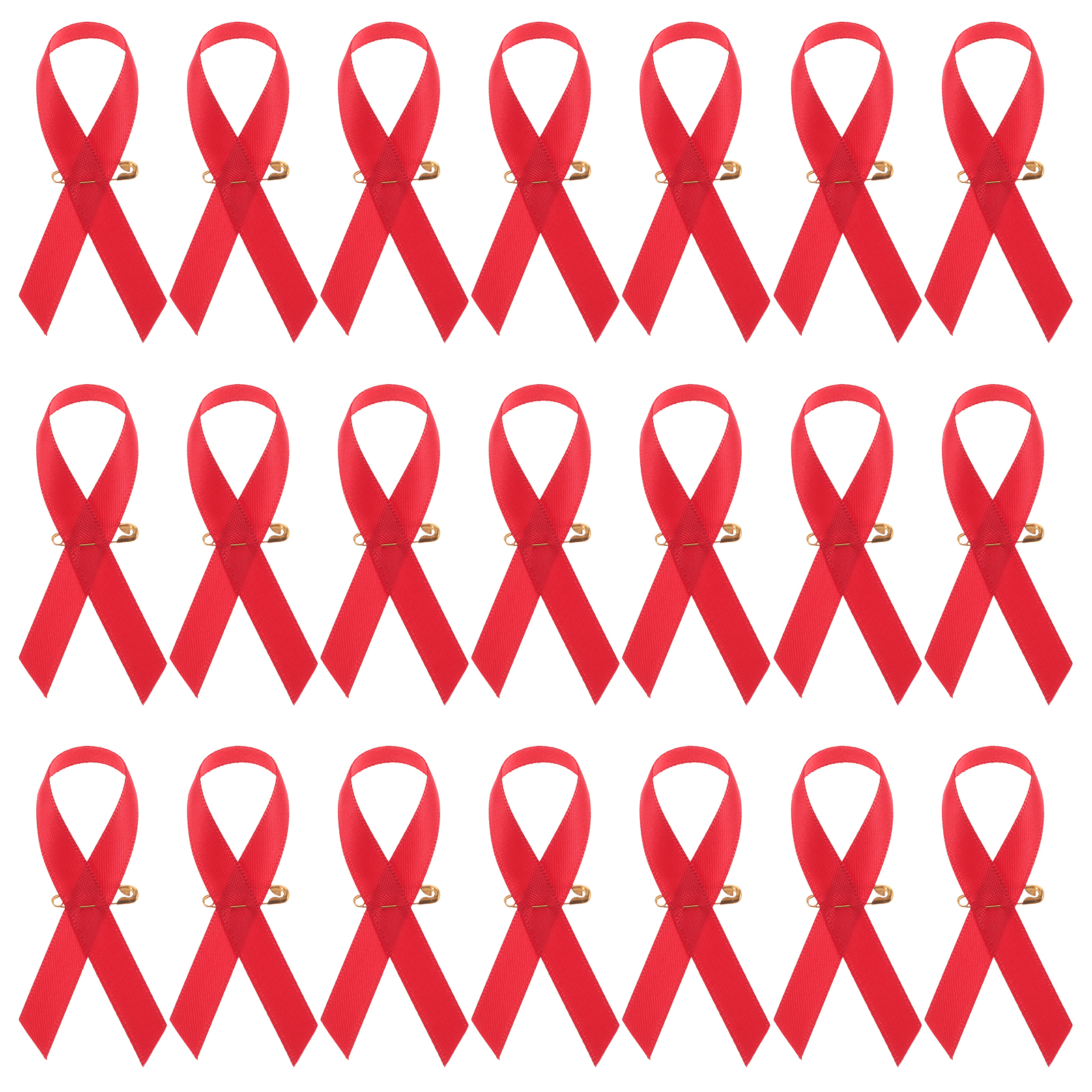 200Pcs Red Ribbon Heart Health Awareness Pins Bright Red Color Show ...