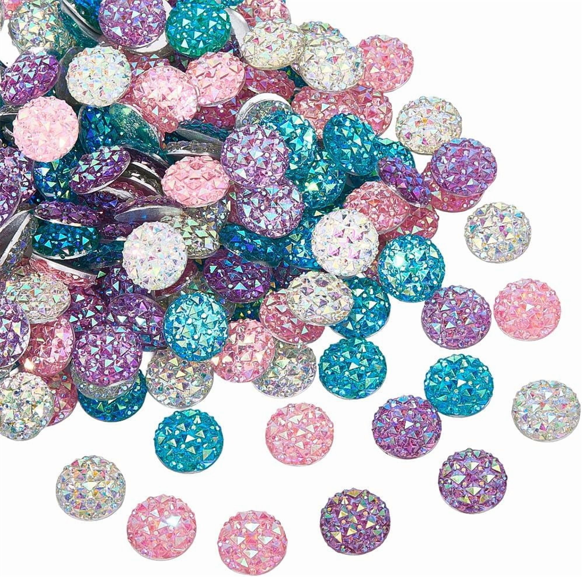 200Pcs Rhinestone Cabochon Sparkly Cabochons 1.2cm Resin Random Mixed ...