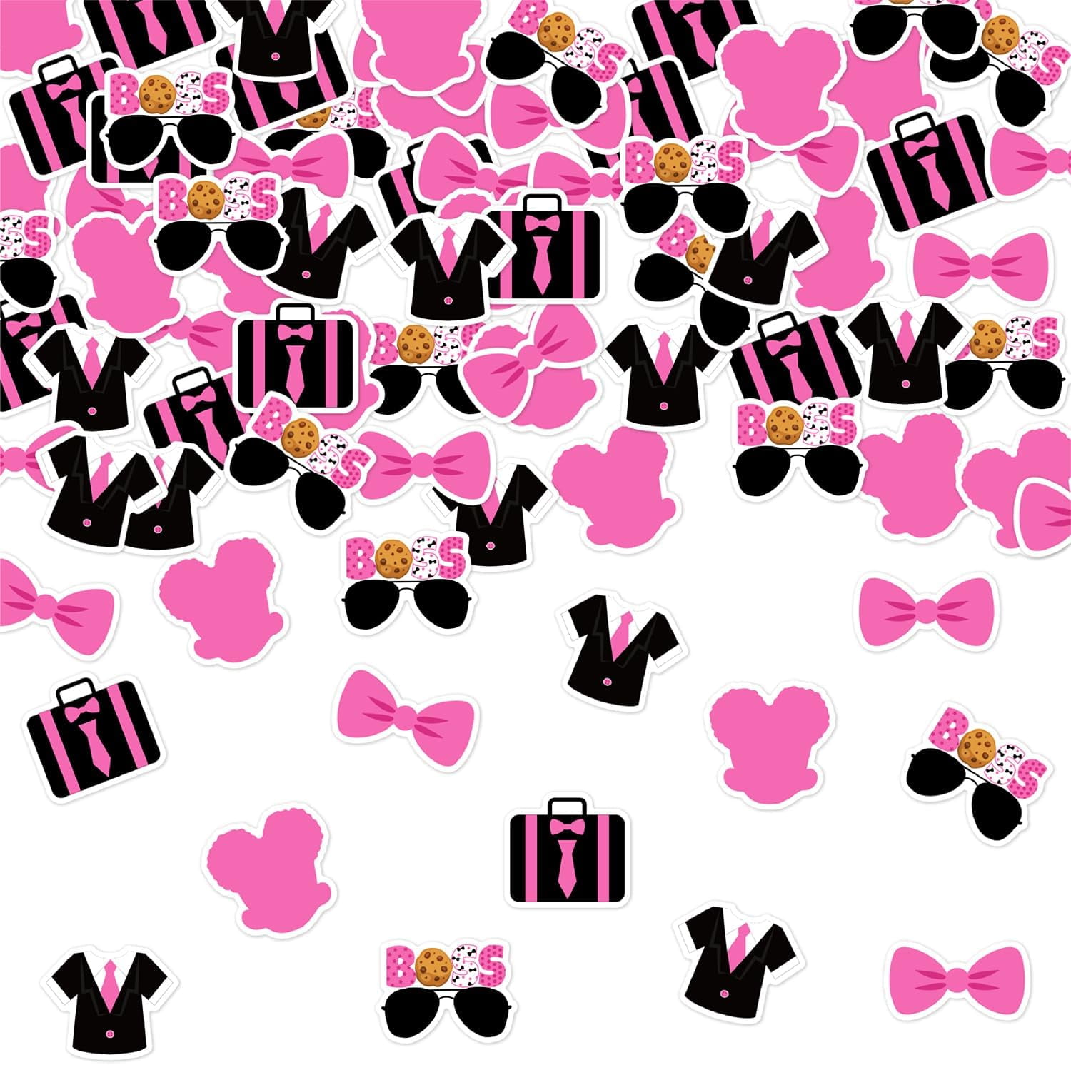 200Pcs Roes Red Girl Baby Boss Confetti Boss Themed Table Confetti ...