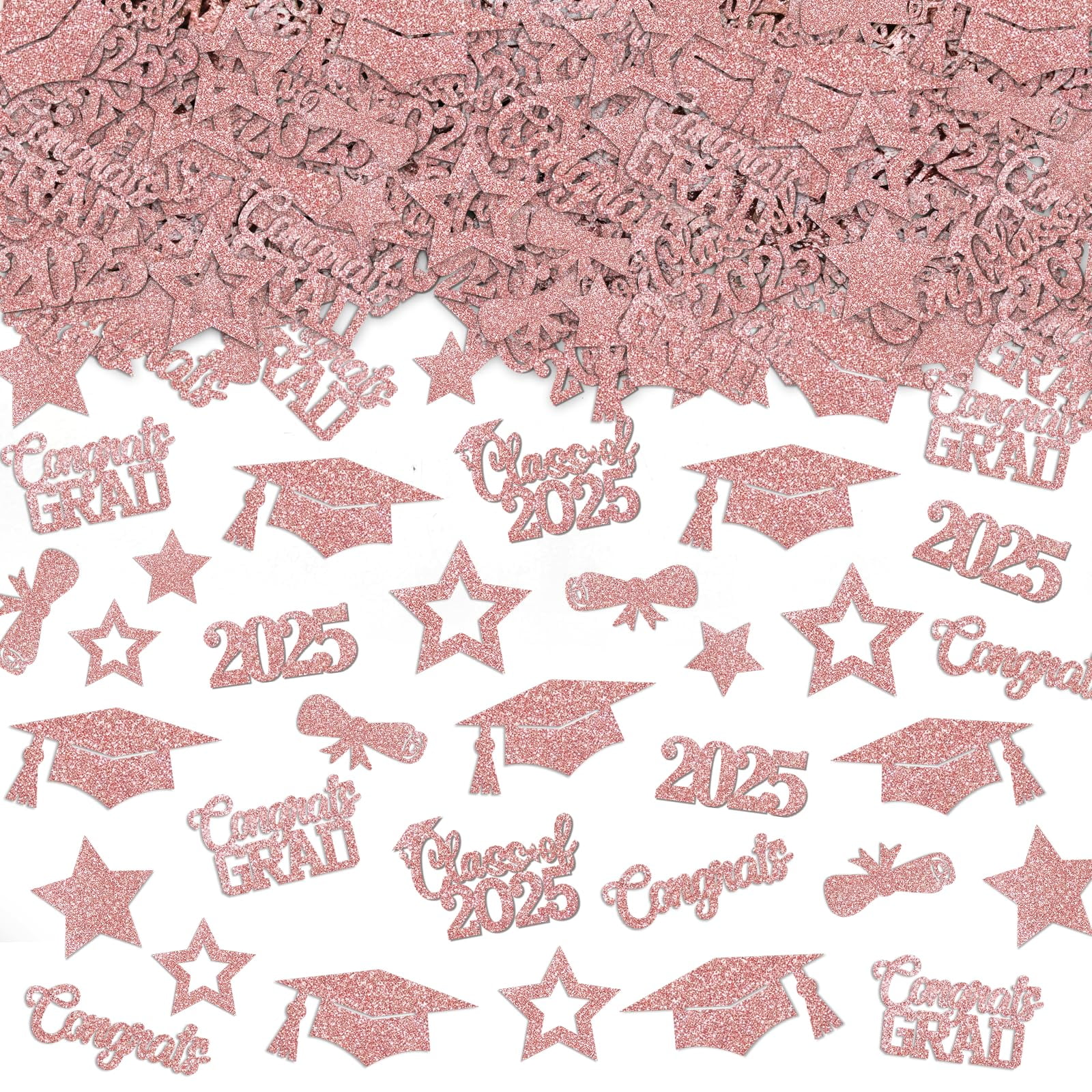 200Pcs Rose GoldTRDN Graduation Confetti 2025 Graduation Table Confetti ...