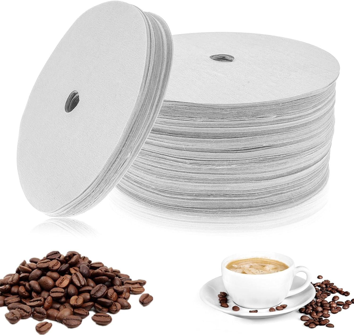 200Pcs Round Percolator Coffee Filters,3.75Inch Disposable Coffee Paper ...