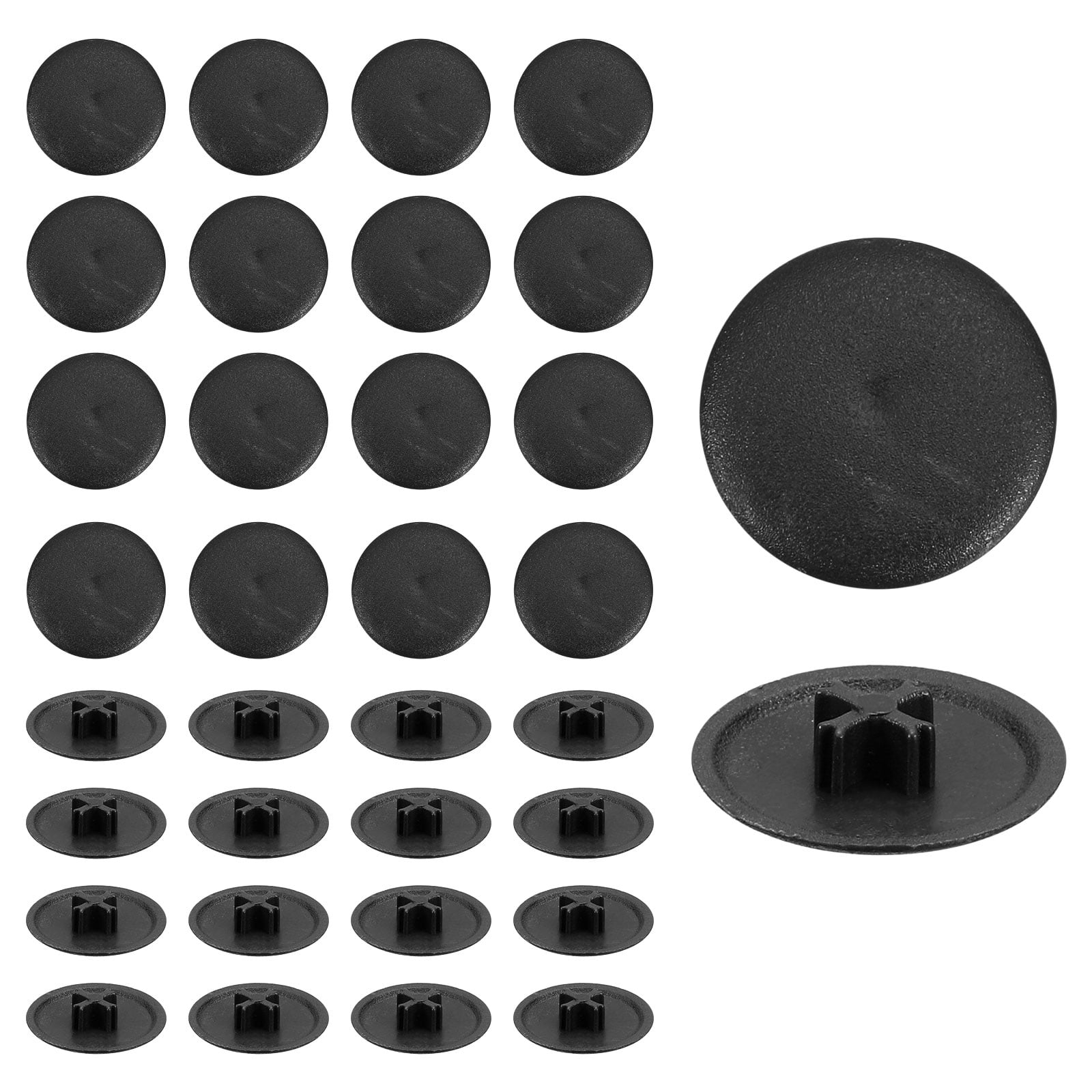 200Pcs Screw Cap Covers, 17 x 4mm Plastic Screw Decoration Cover, Black ...