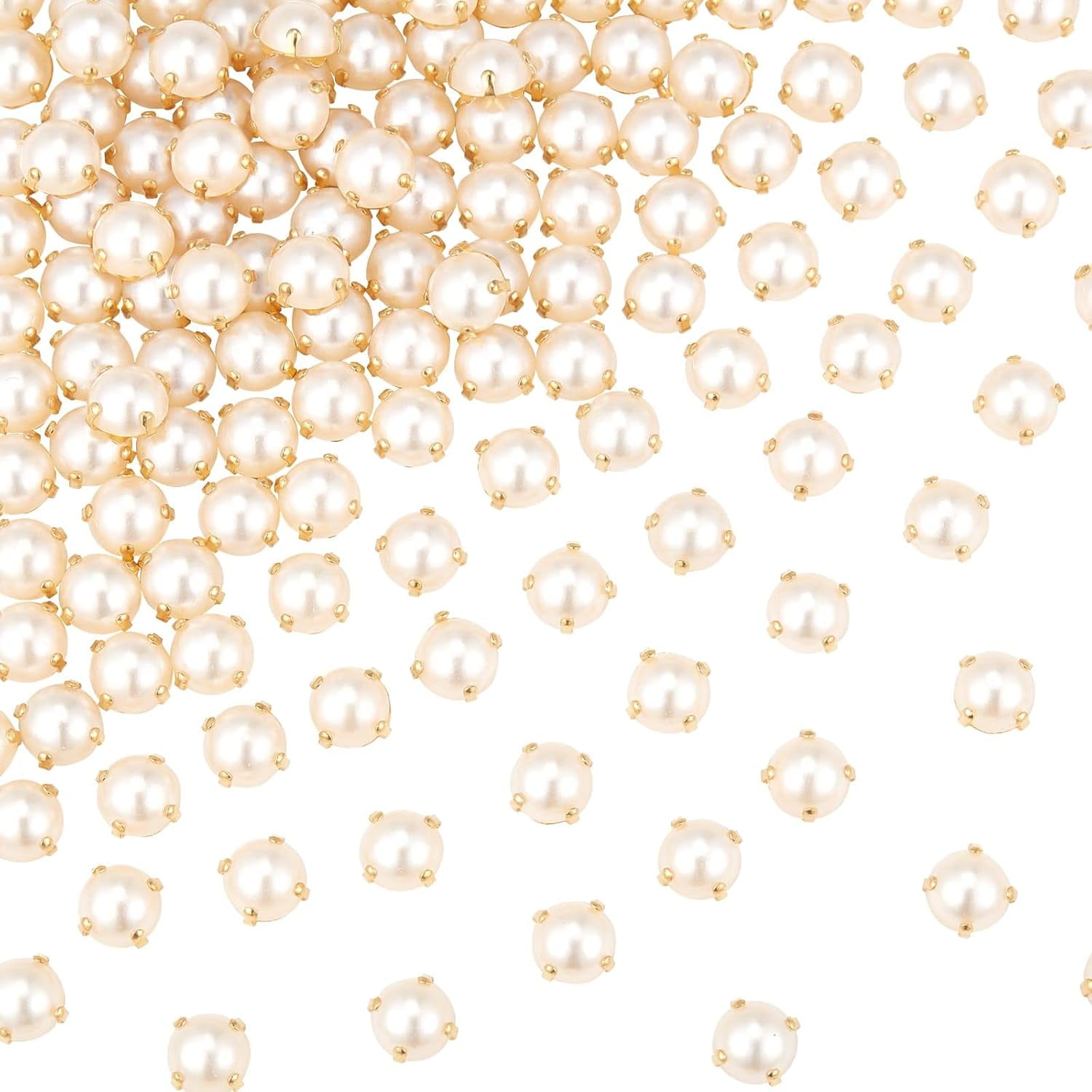 200Pcs Sewing Pearl Beads Two Holes Sew on Pearls and Rhinestones with ...