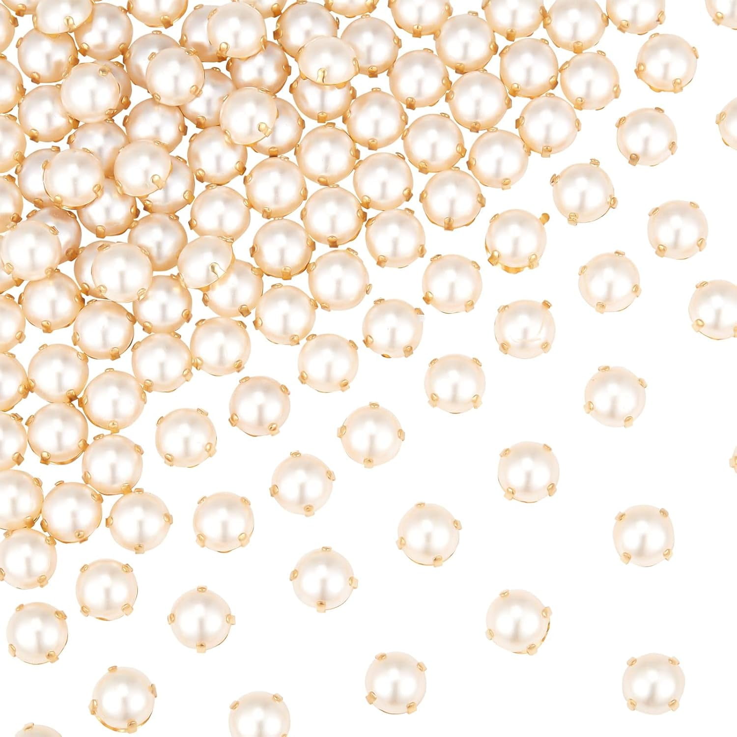 200Pcs Sewing Pearl Beads Two Holes Sew on Pearls and Rhinestones with ...