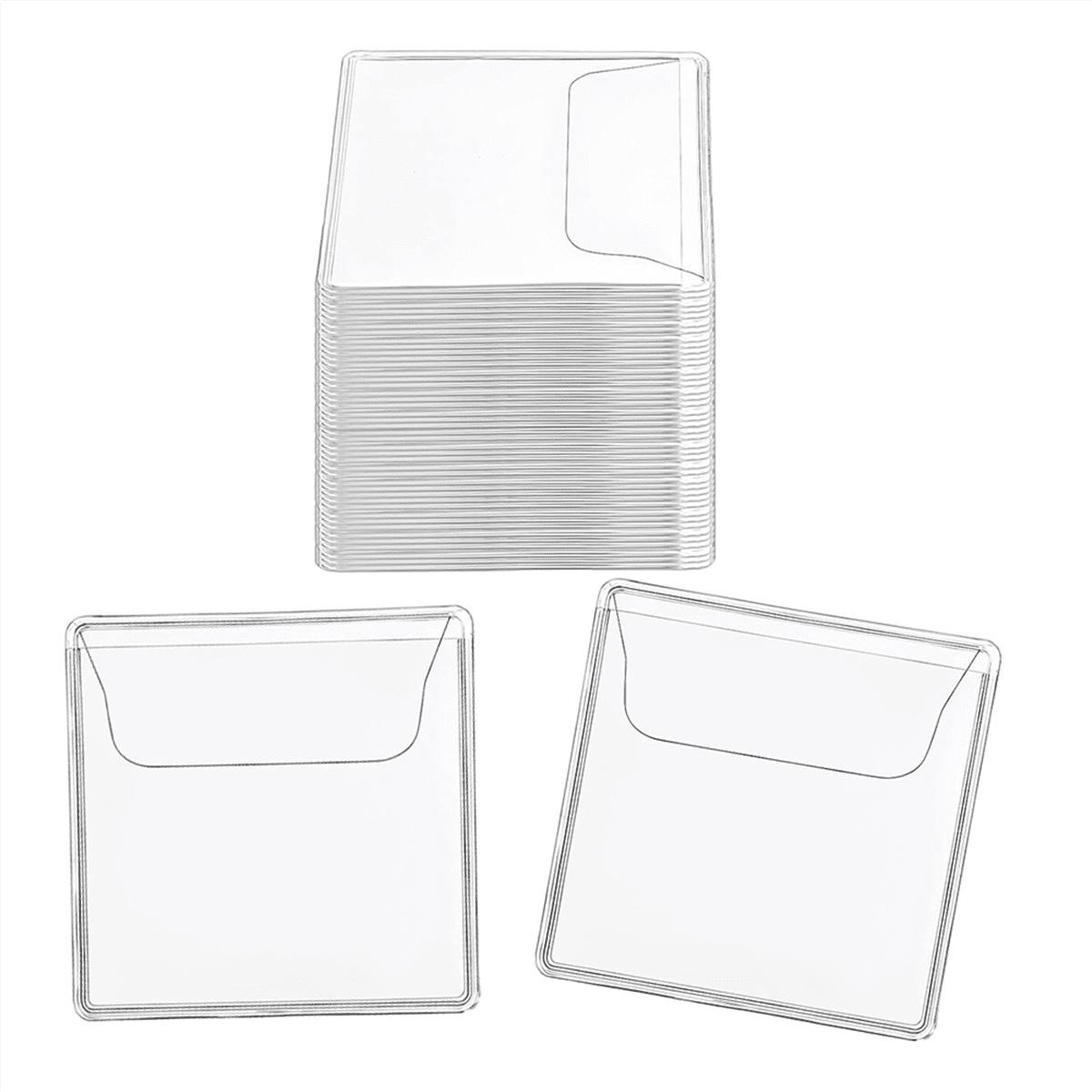 200Pcs Single Pocket Coin Sleeves Holders Clear PVC Protectors ...