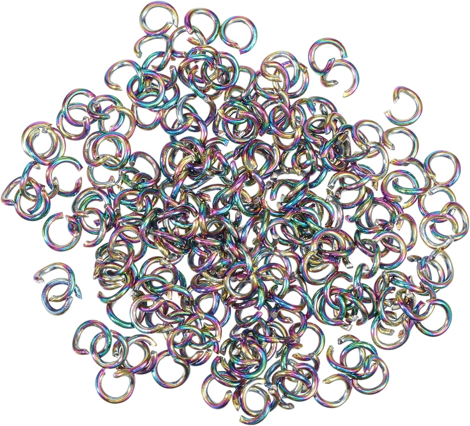 200Pcs Stainless Steel Jump Rings 3.5mm Rainbow Color Open Jump Rings ...