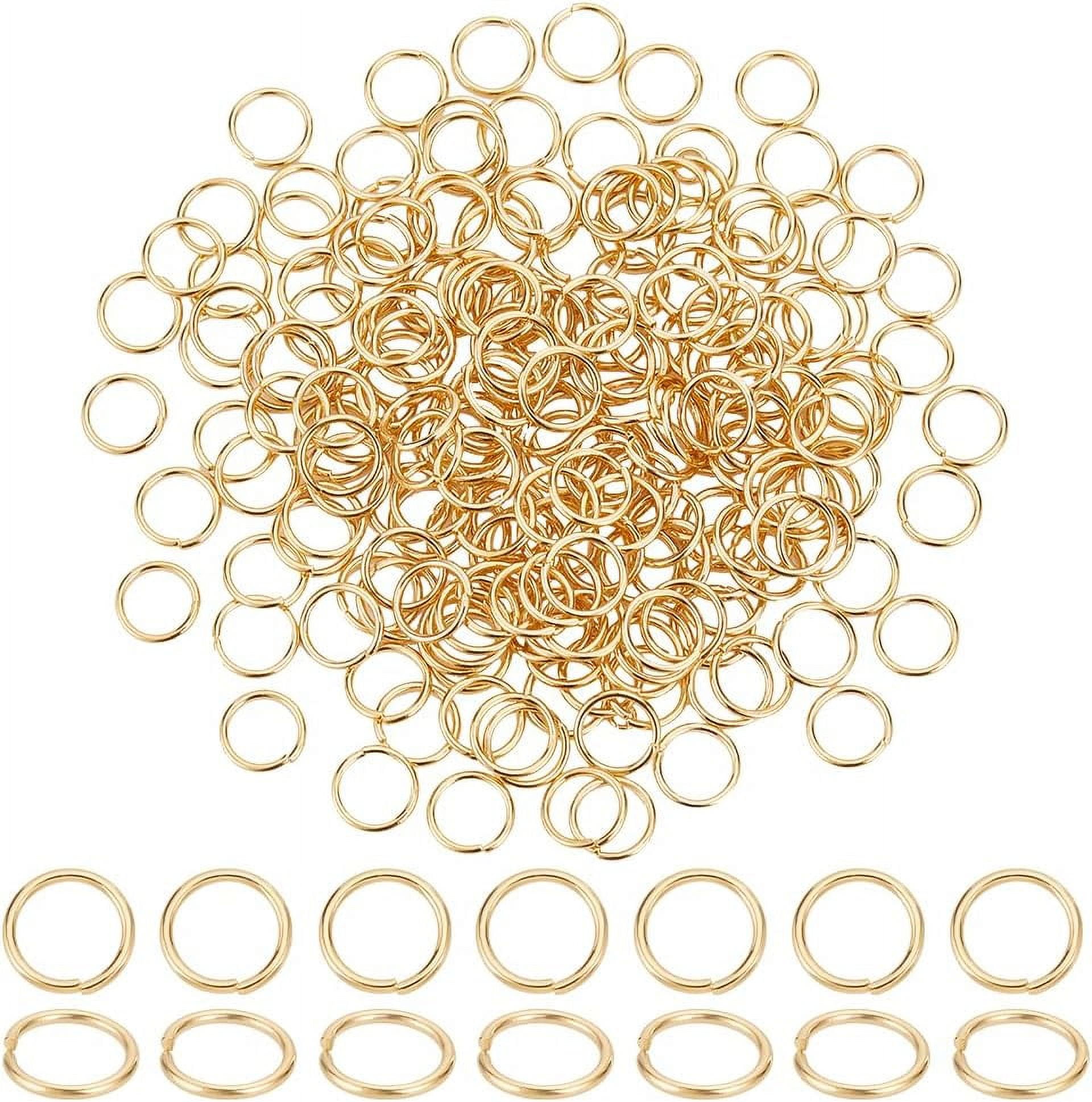 200Pcs Stainless Steel Open Jump Rings 9mm Round Rings 24K Gold Plated ...