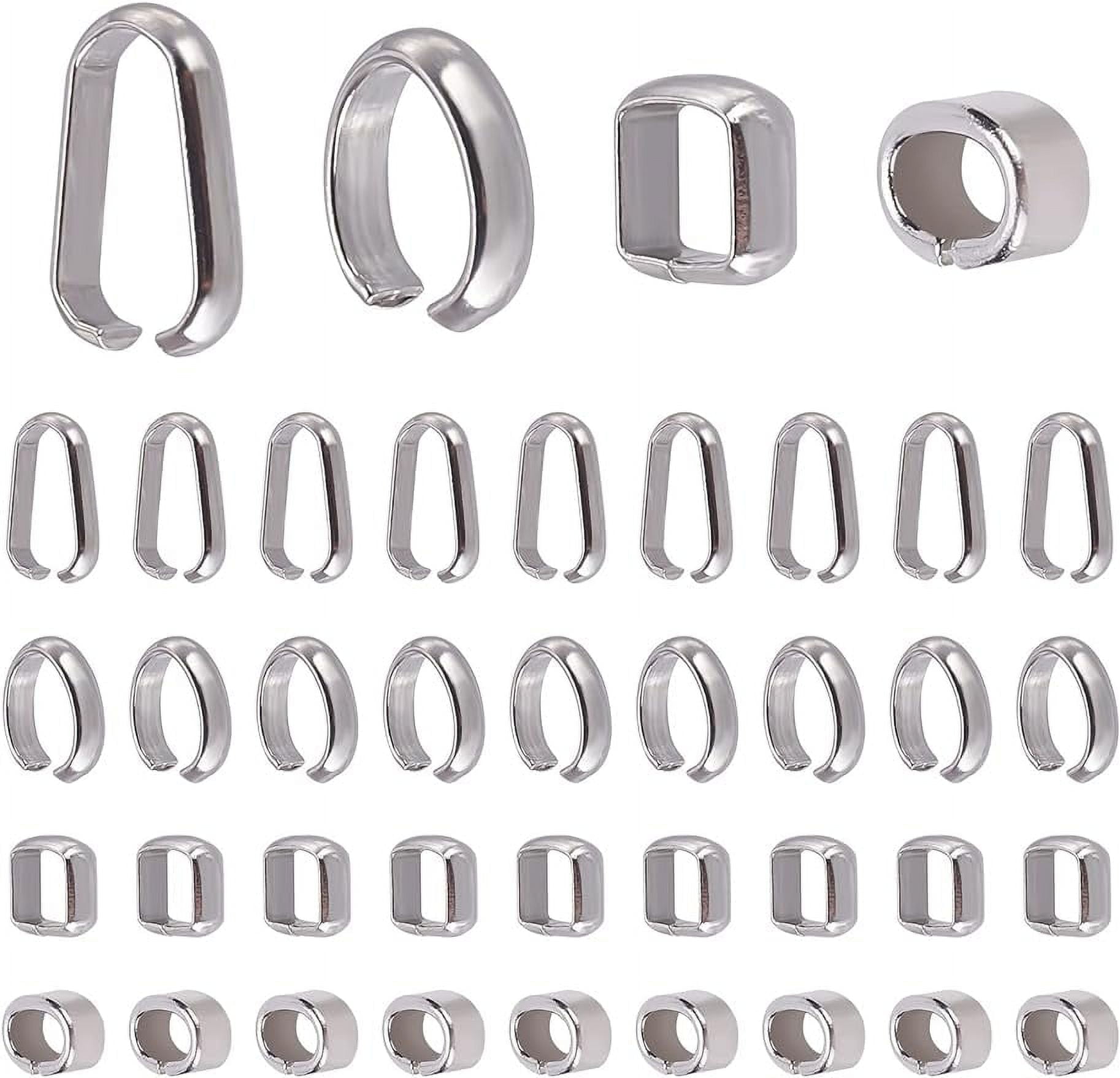 200Pcs Stainless Steel Pinch Bail Clasp Snap Clip Bail Hooks Necklace ...