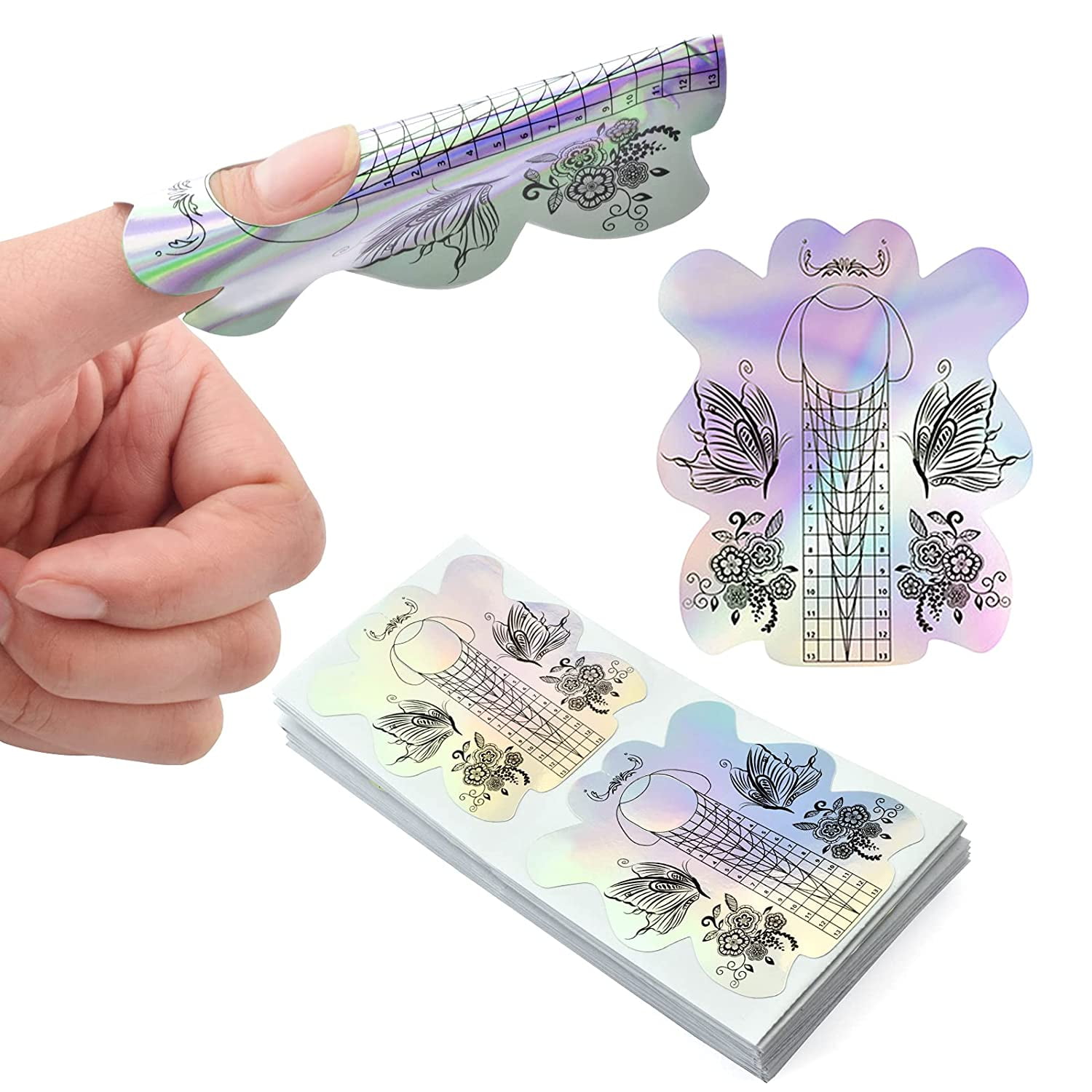 200Pcs Super Strong Sturdy Nail Forms Stiletto Nail Form Butterfly C ...