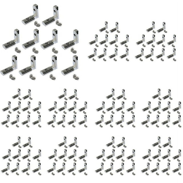 200Pcs T Slot L-Shape Interior Inside Corner Connector Joint Bracket ...