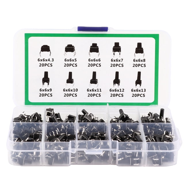 200Pcs Tactile Push Button Switch Mini Controller for TV Audio Computer ...