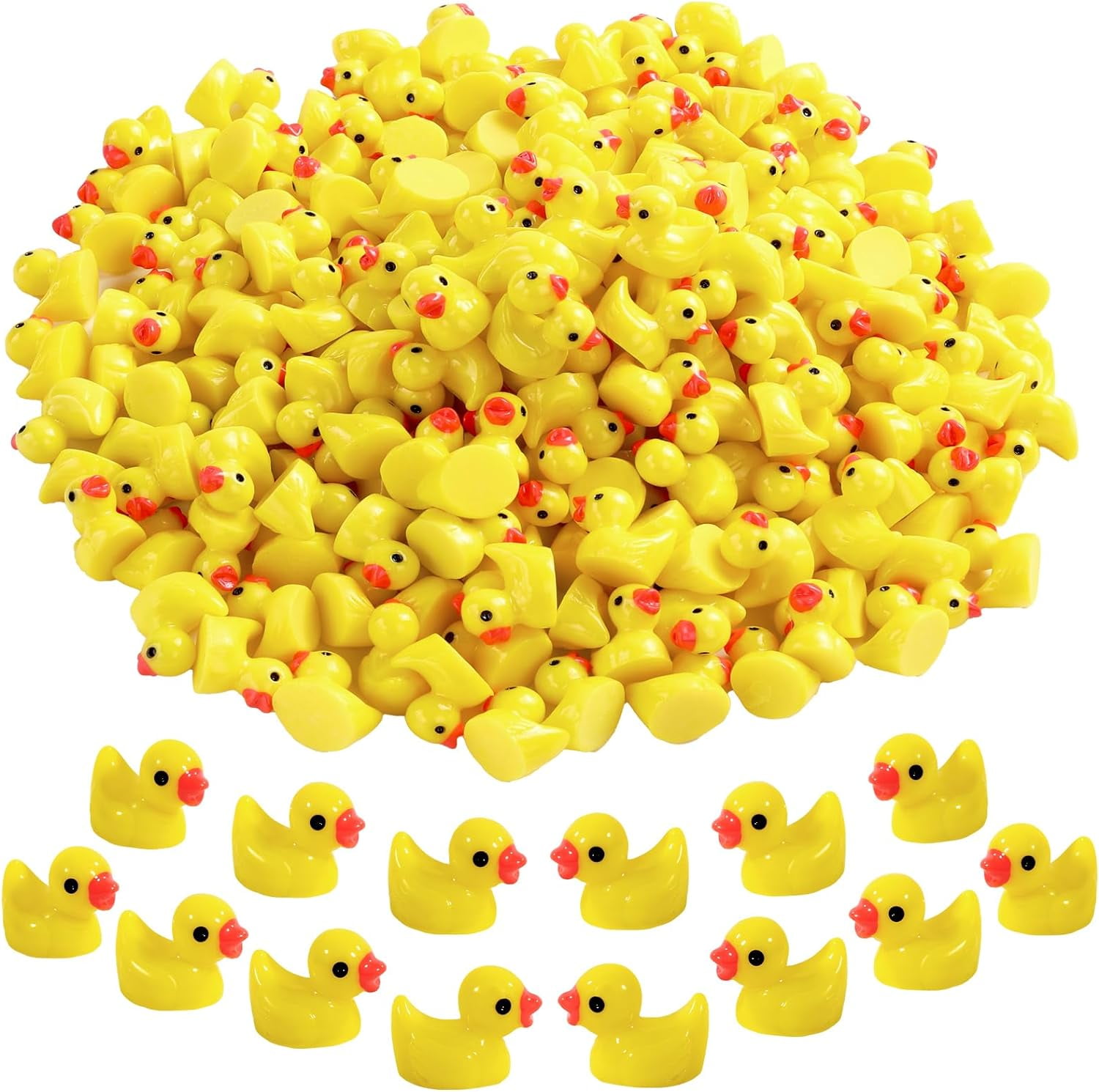 200Pcs Tiny Ducks 10 Colors Little Duck Figures Mini Resin Ducks ...
