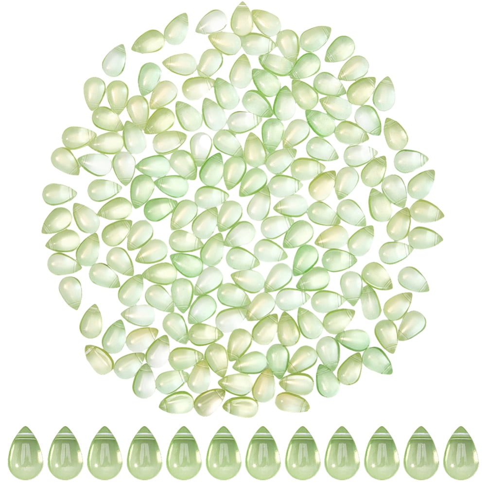 200Pcs Transparent Spray Painted Glass Charms with Glitter Powder ...