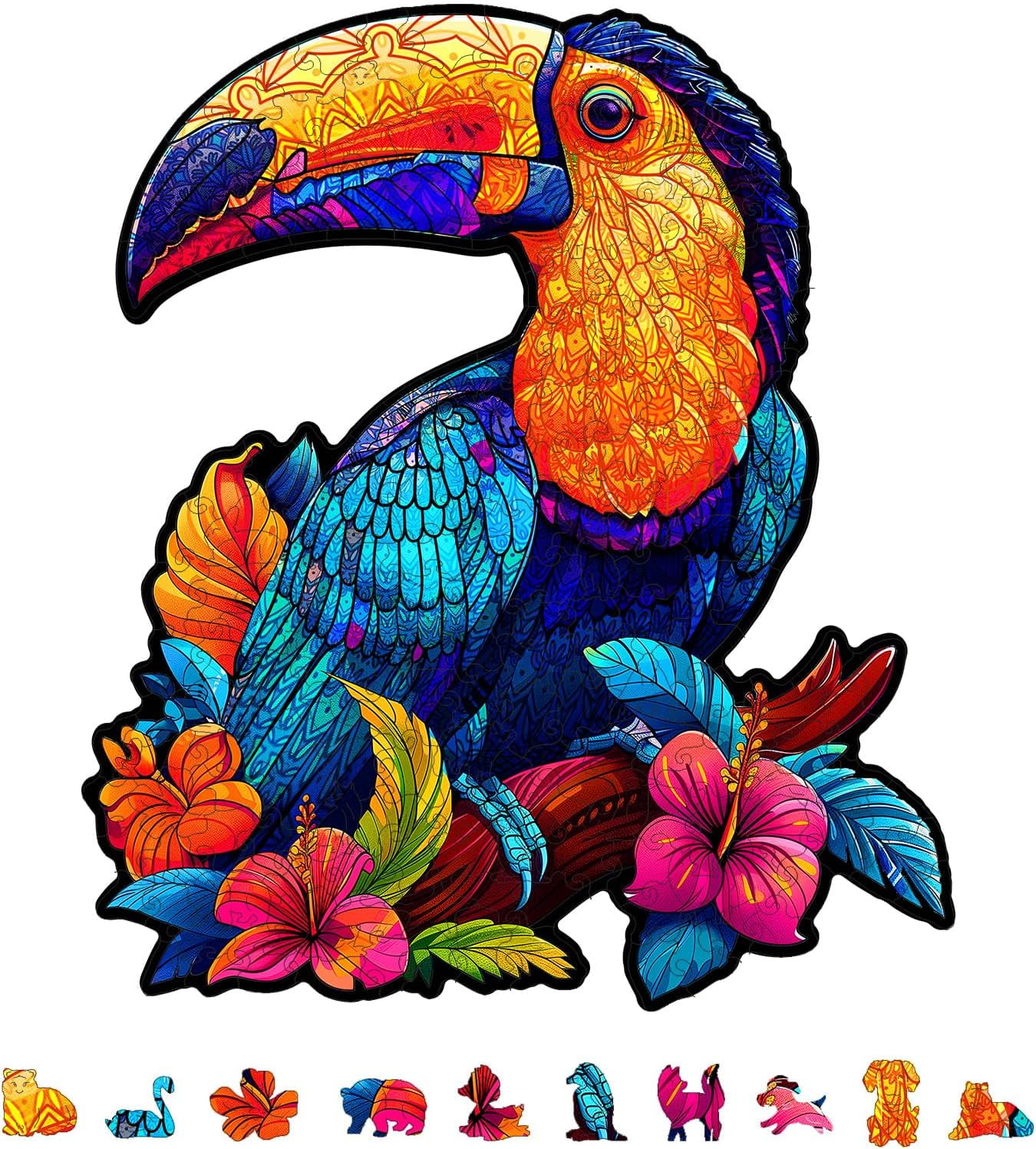 200Pcs Tropical Toucan Wooden Jigsaw Puzzles for Adults 280x323mm/11x12 ...