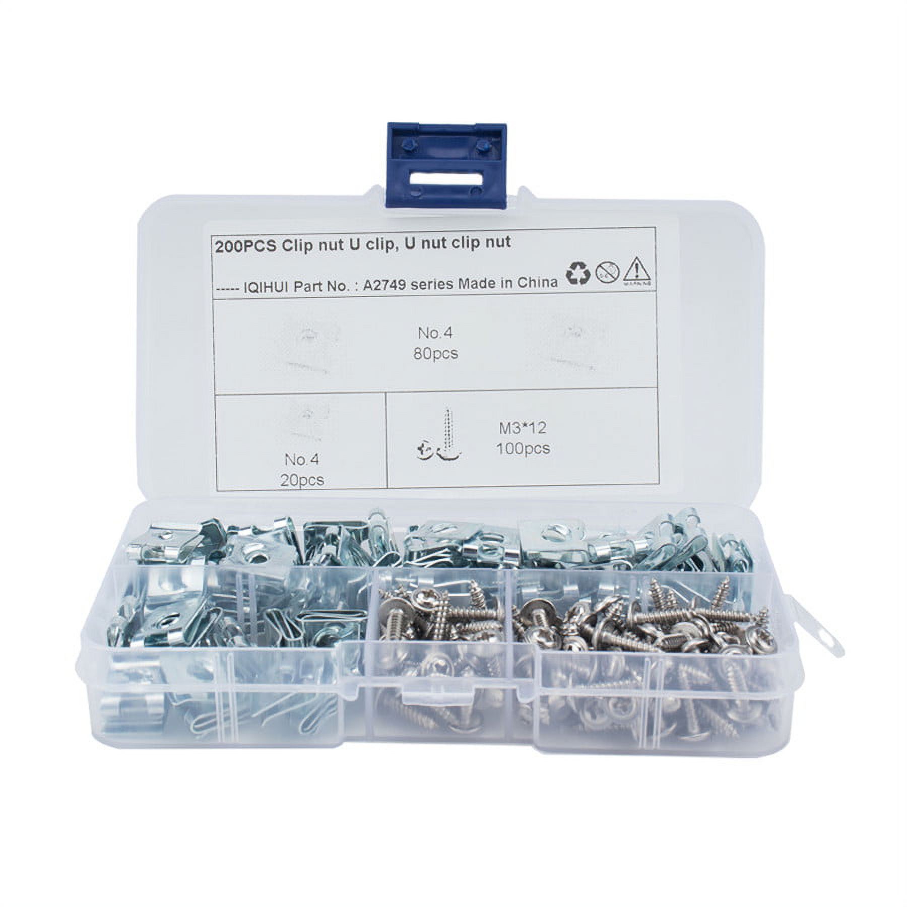 200Pcs U Nuts Fastener Screw Clips Self-Tapped Car Motocycle Panel ...