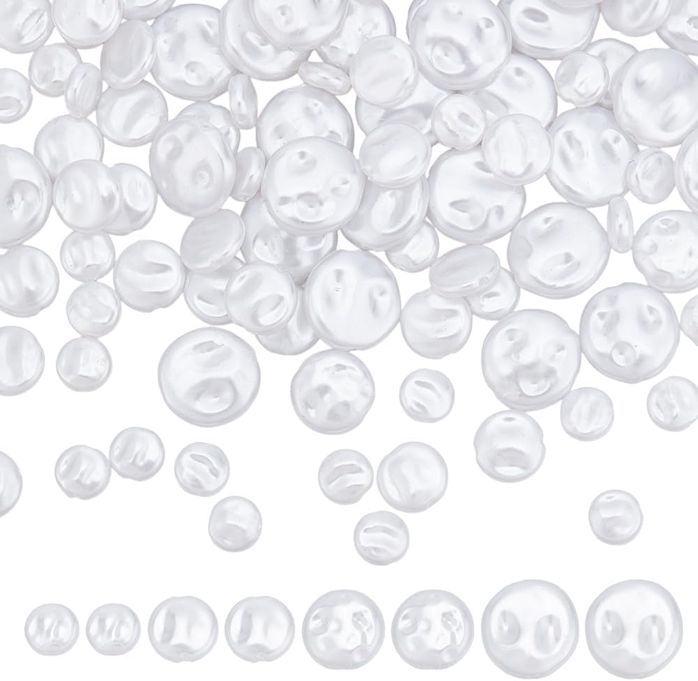200Pcs Undrilled Irregular Imitated Pearl Beads 4 Sizes Rock Shape ...